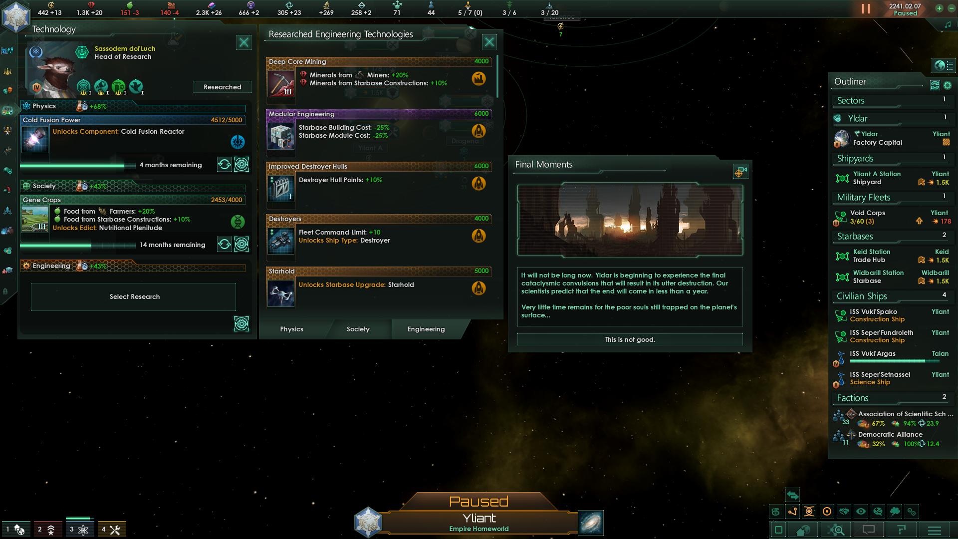 Doomsday to Void Dweller - An impossible challenge? No* (*provided you lower tech cost ...